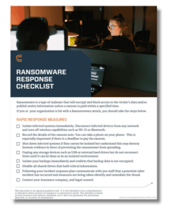 Ransomware Response Checklist - Convergence Networks