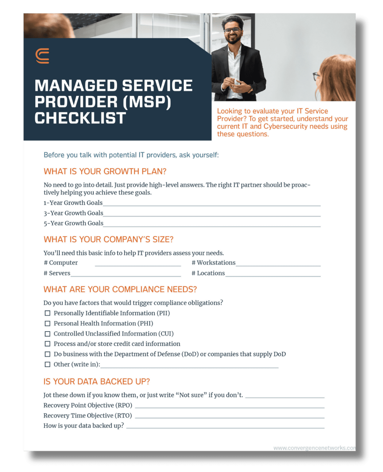 Choose IT Support - MSP Checklist - Convergence Networks